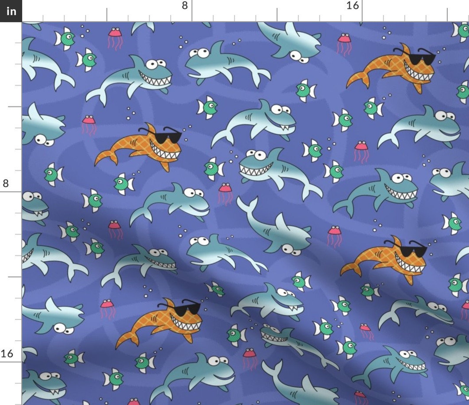 Cool Sharks Fabric Shark of A Different Color by Littlerhodydesign ...