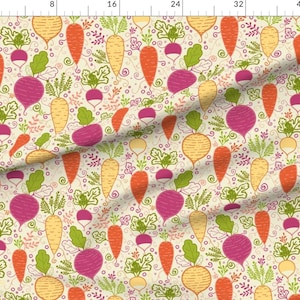 Colorful Veggie Fabric Growing Root Vegetables by Oksancia Kids ...