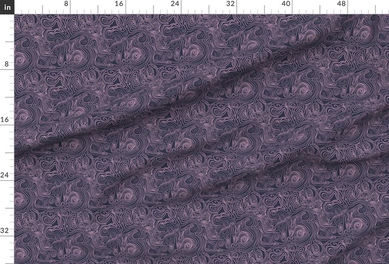 Purple Curvy Lines Fabric - Geocurve 3 Pink by Nataliechristensen - Map ...