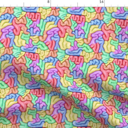 Brain Science Fabric Neurons Yellow and White by Mag-o | Etsy