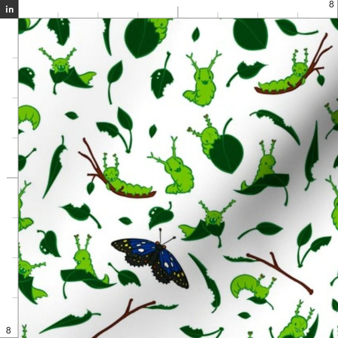 Caterpillar Fabric - Cuteapillars by Jadegordon - Kawaii Caterpillar ...