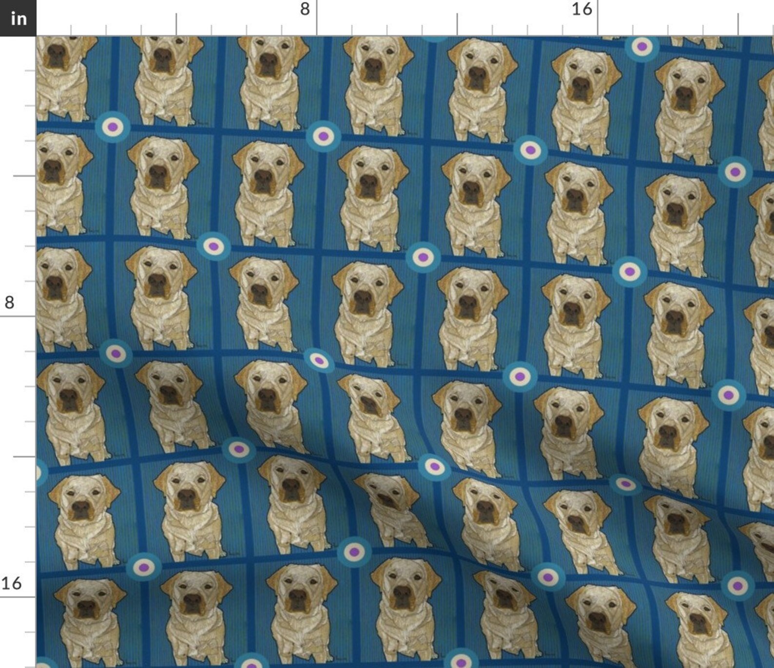 Yellow Labrador Bullseye Fabric Yellow Lab Bullseye by David - Etsy