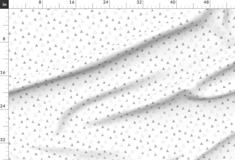 Small Gray Triangles Fabric - Cheeky Triangles - Gray on White by ...
