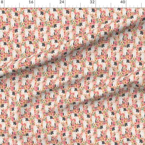 Sheepdog Fabric - Old English Sheepdog Florals Cute Floral Dogs by ...