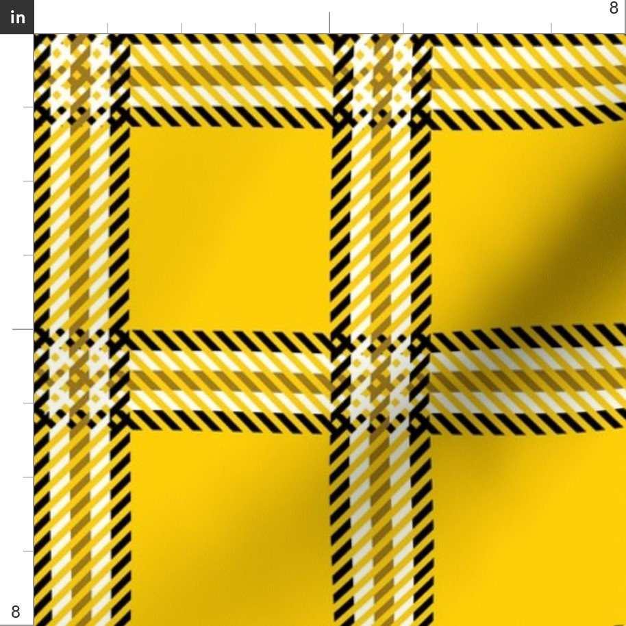 90s Yellow Plaid Fabric Cher's Plaid by - Etsy