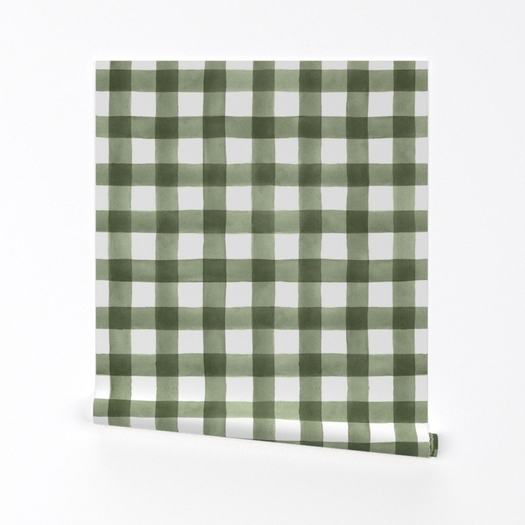 Green Fall Plaid Wallpaper Fall Buffalo Check by Hipkiddesigns ...