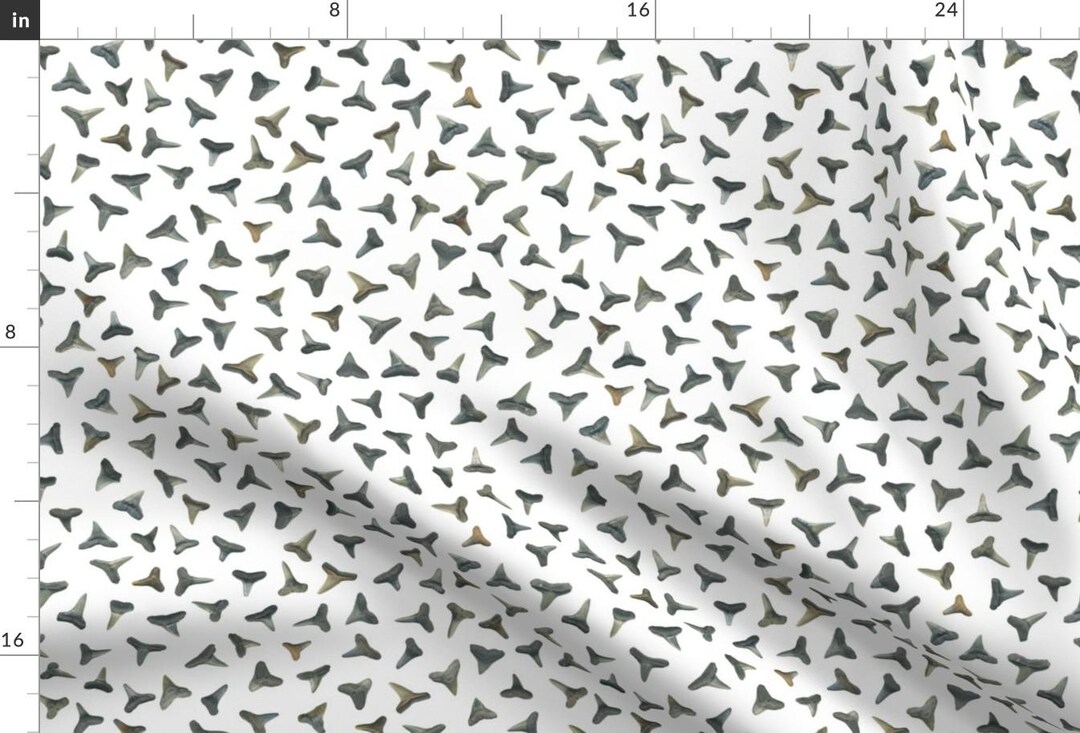 Shark Fabric - Shark Teeth by Weavingmajor - Shark Teeth Nautical Ocean ...