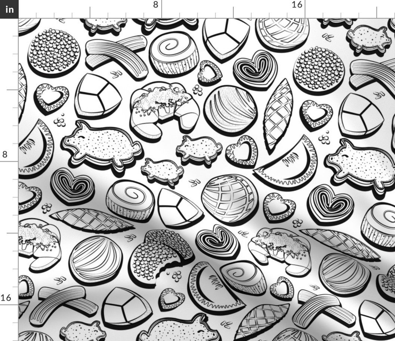 Mexican Pastry Fabric Mexican Sweet Bakery Frenzy for | Etsy