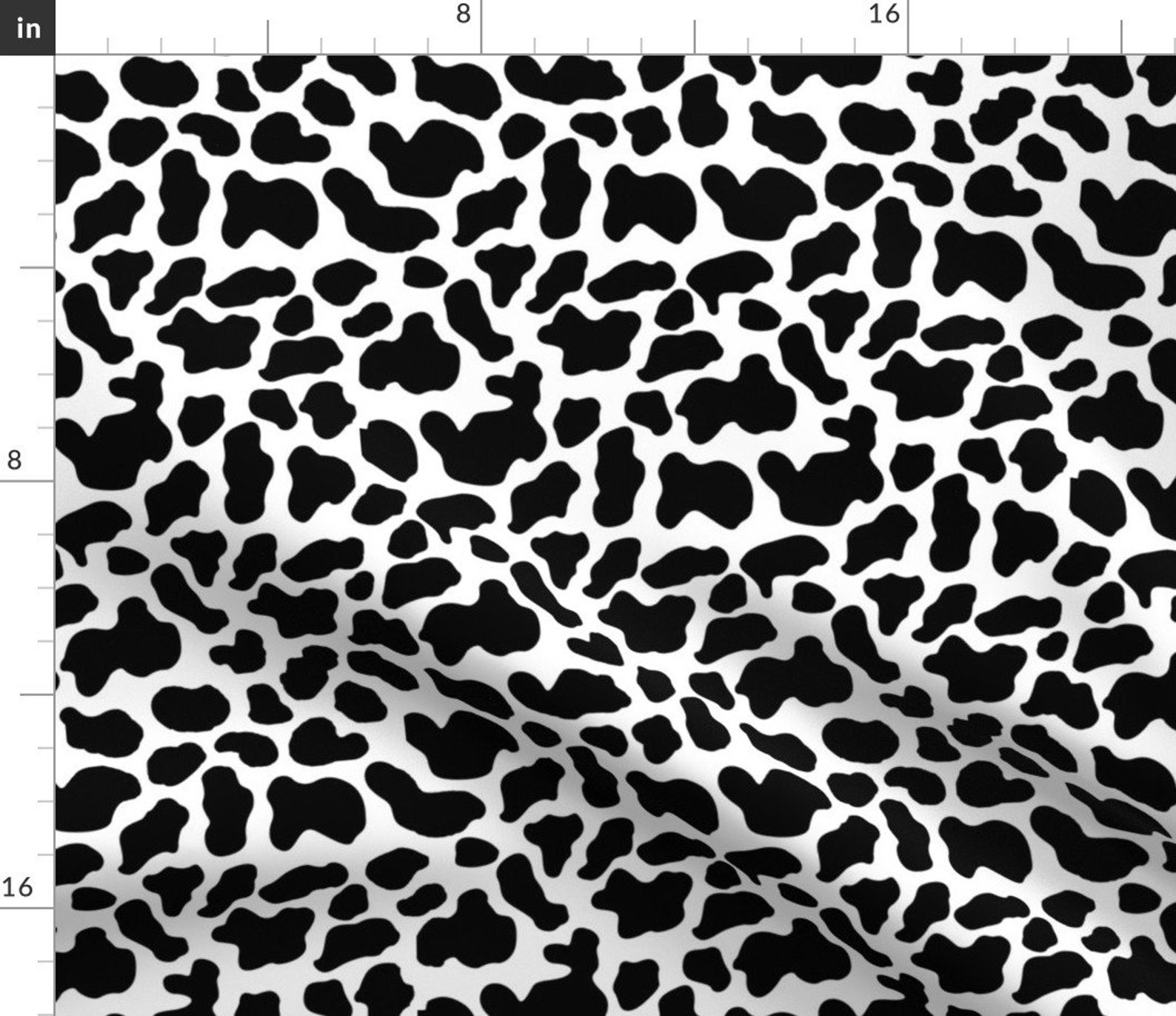 Cow Fabric Cow Print by Parisbebe Trending Black White | Etsy