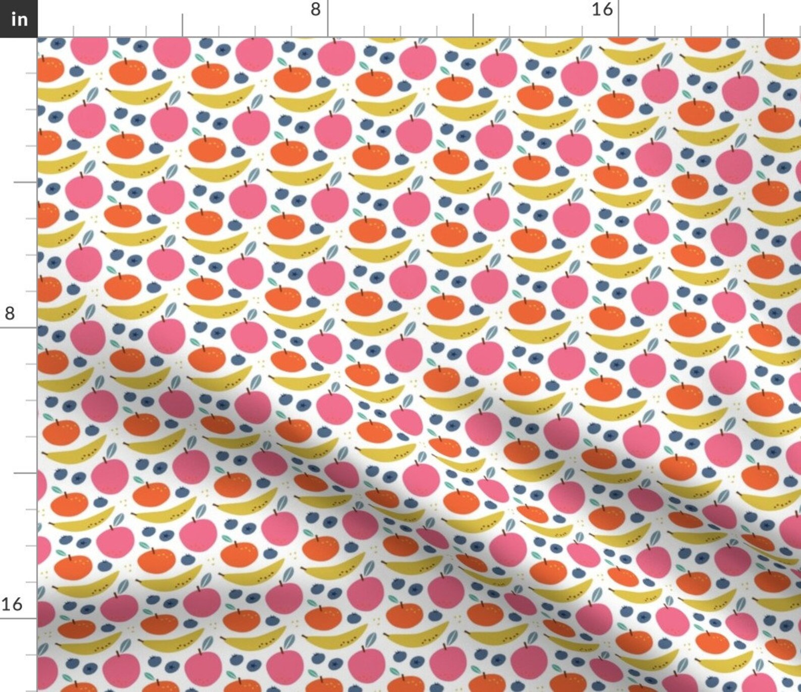 Mod Fruit Fabric Mixed Fruit by Shindigdesignstudio Modern | Etsy