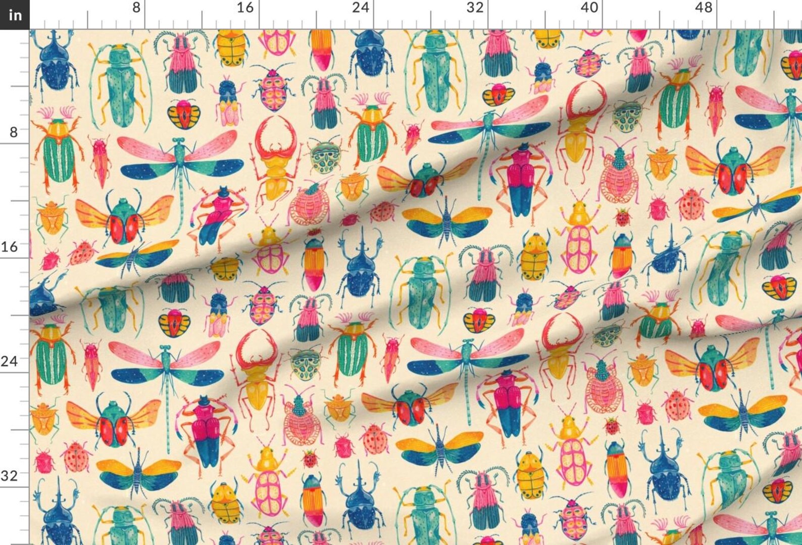 Colorful Bugs Upholstery Fabric- Cool Bugs by Grace_andersson - Bright ...