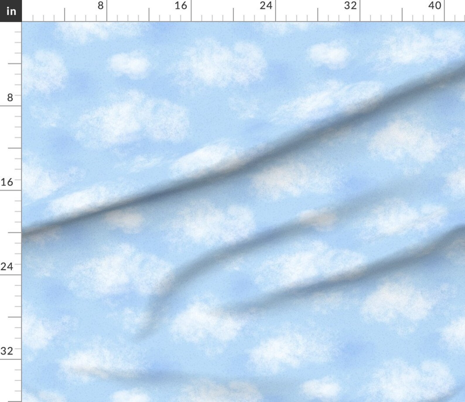 Blue Skies Fabric Blue Cloudy Sky by Noondaydesign Blue - Etsy