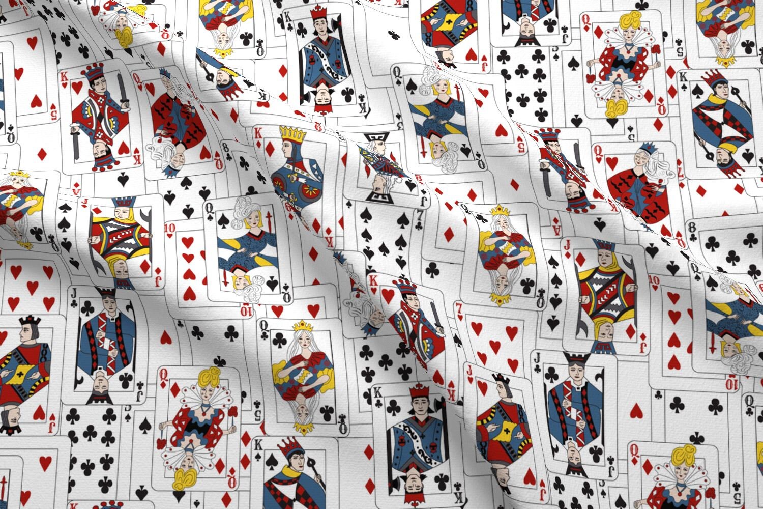 Deck Of Cards Fabric The Whole Deck In Primary By Mag-O | Etsy