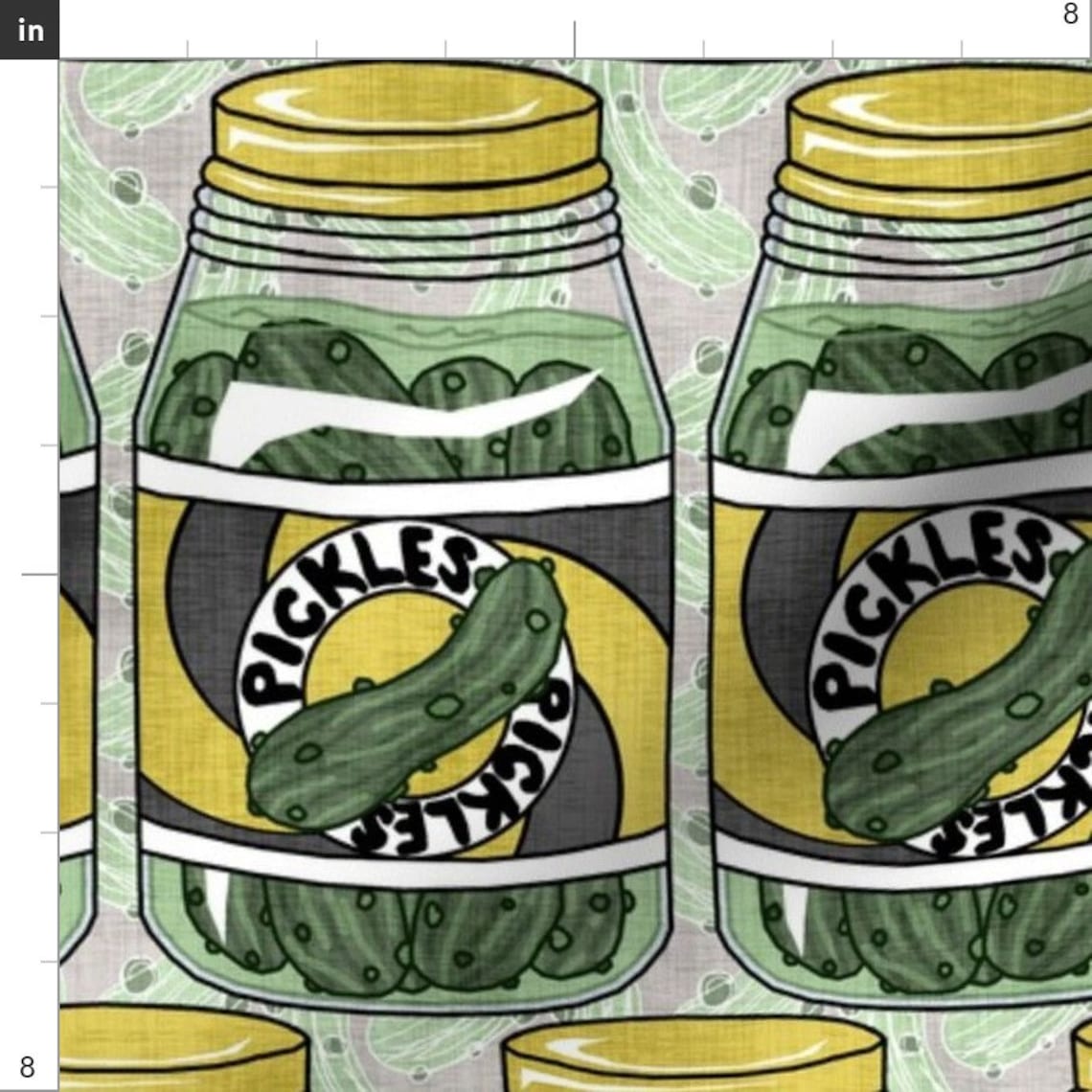 Pickles Fabric A Stockpile of Pickle Jars by Pond Ripple - Etsy