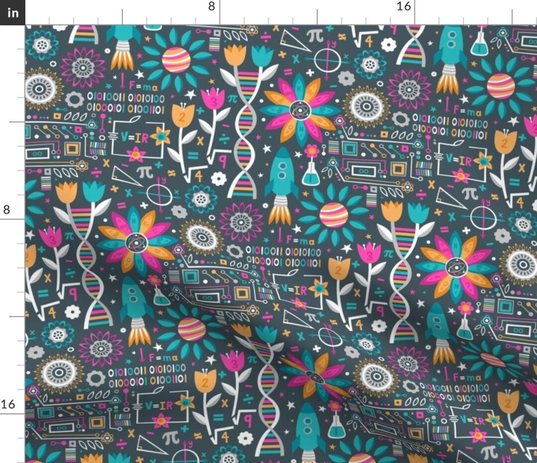 Colorful STEM Nerd Fabric Flowers and Stems by Robyriker - Etsy