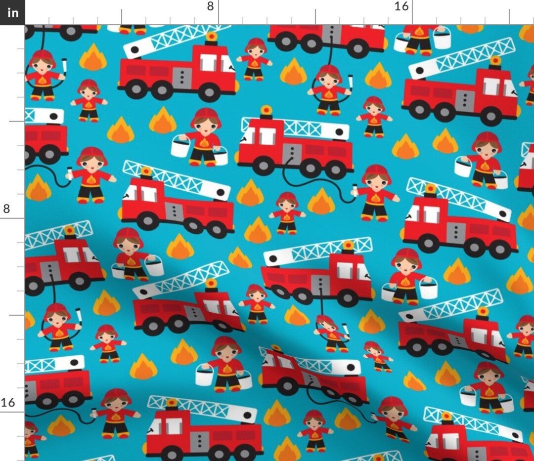 Rescue Fabric Fire to the Rescue Fire Fighters Fire Truck - Etsy