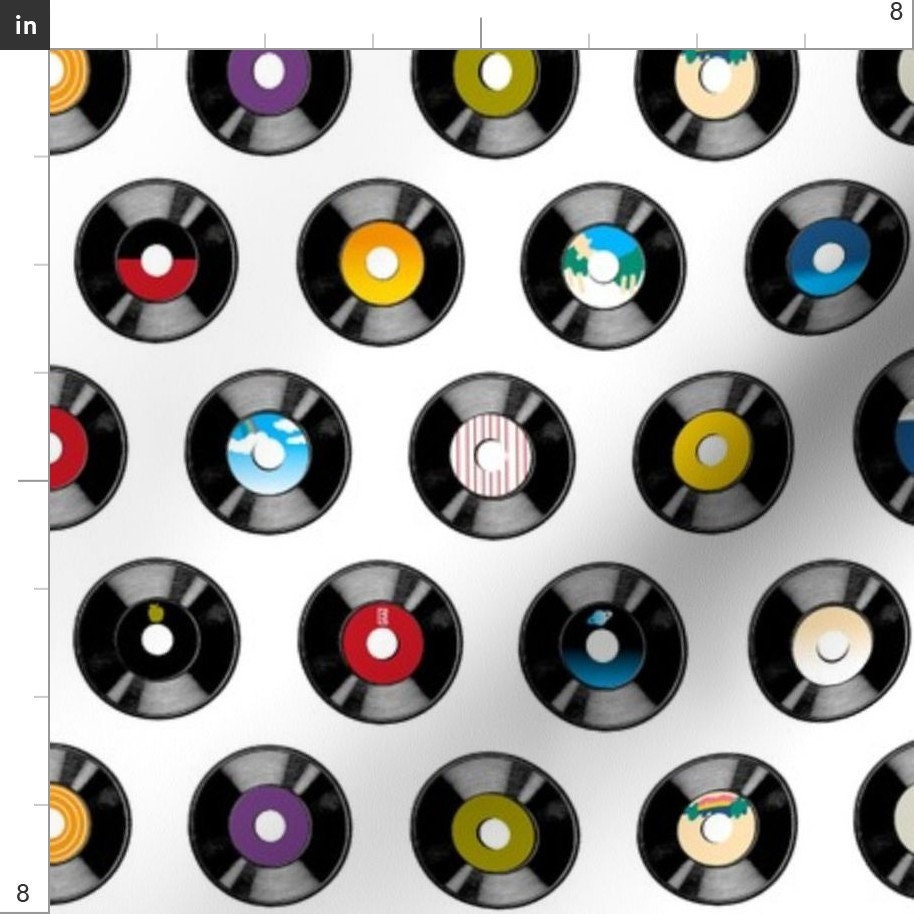 Vinyl Fabric Stars on 45 Records Vinyl Disco Rock and Roll - Etsy