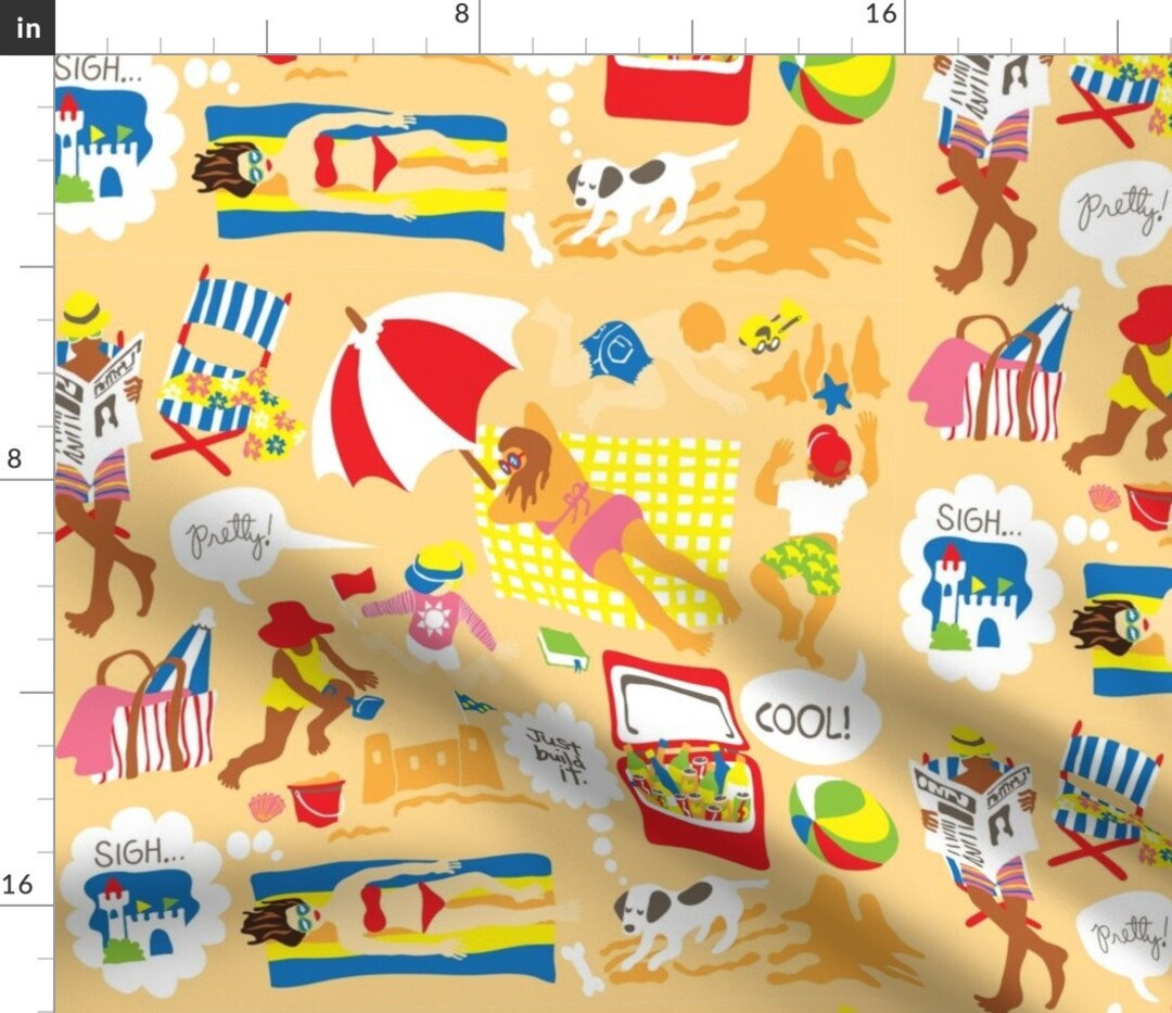 Beach Bums Fabric Life S A Beach by Winksmile Summer Sandcastle Beach ...