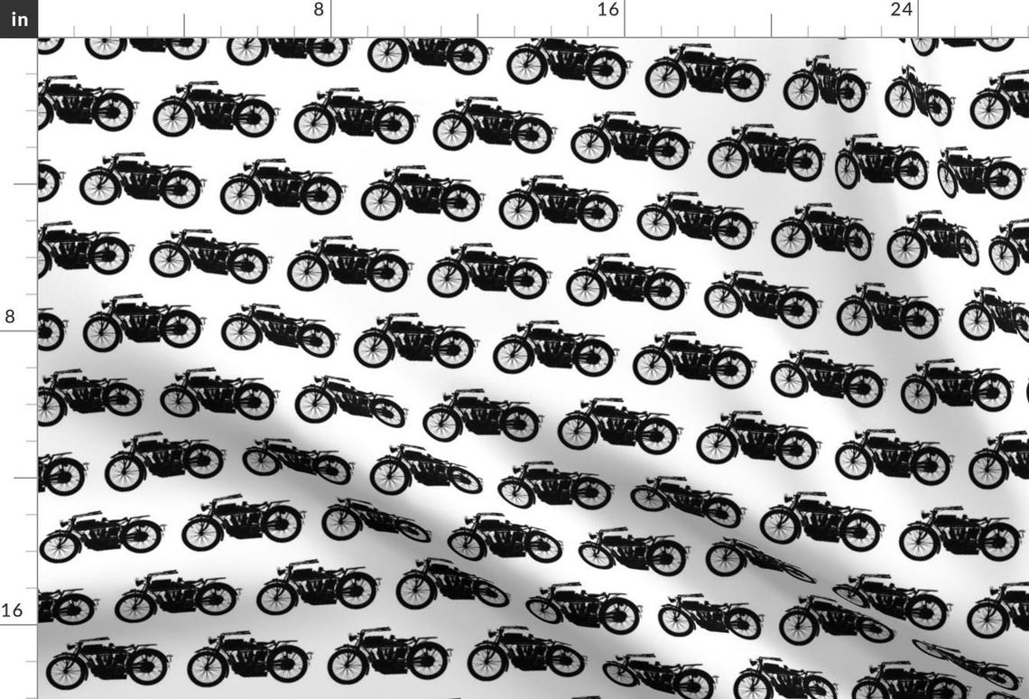 WWI Fabric - Antique Motorcycle - Medium by Thin Line Textiles - World ...