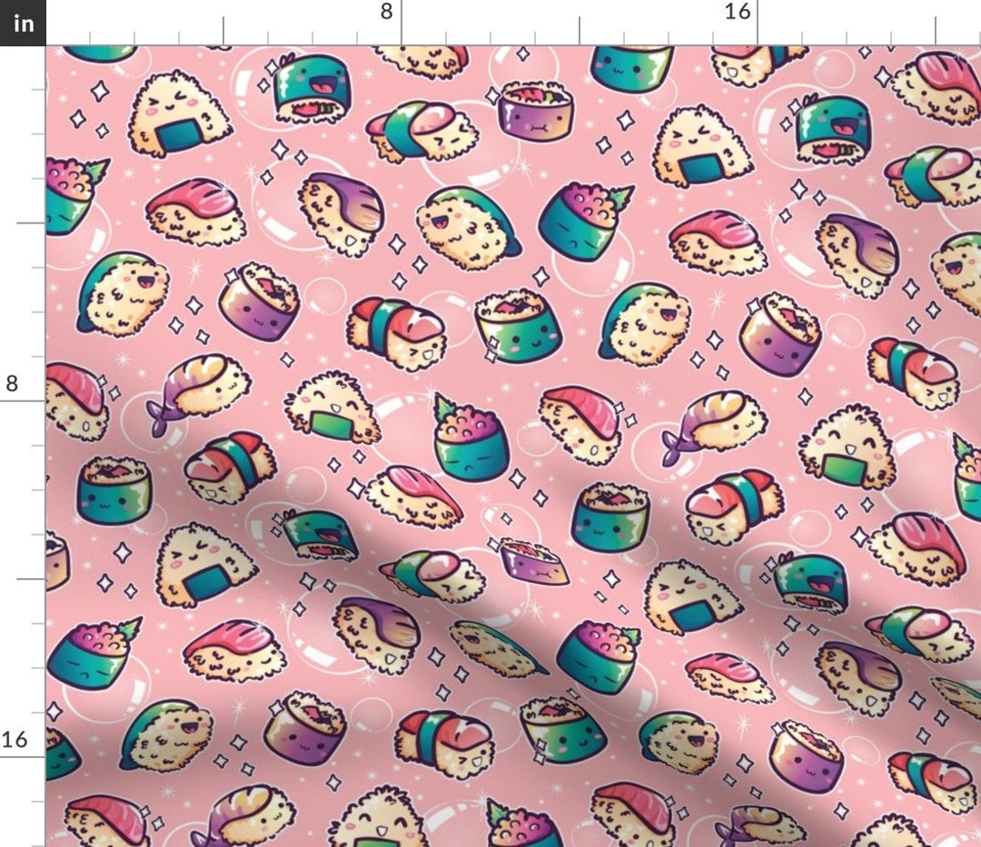 Sushi Fabric Sushi Sparkles by Electrogiraffe Sushi Kawaii Japanese ...