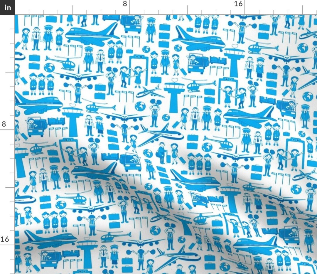 Aviation Fabric at the Airport by Ebygomm Airplane Pilot and Crew Kids ...