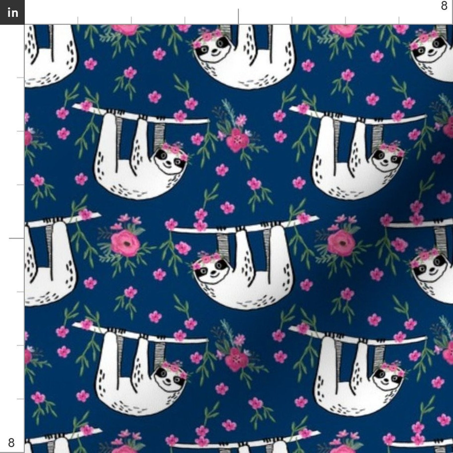 Sleepy Sloth Fabric Lazy Day Sloth Fabric Sloth Fabric - Etsy