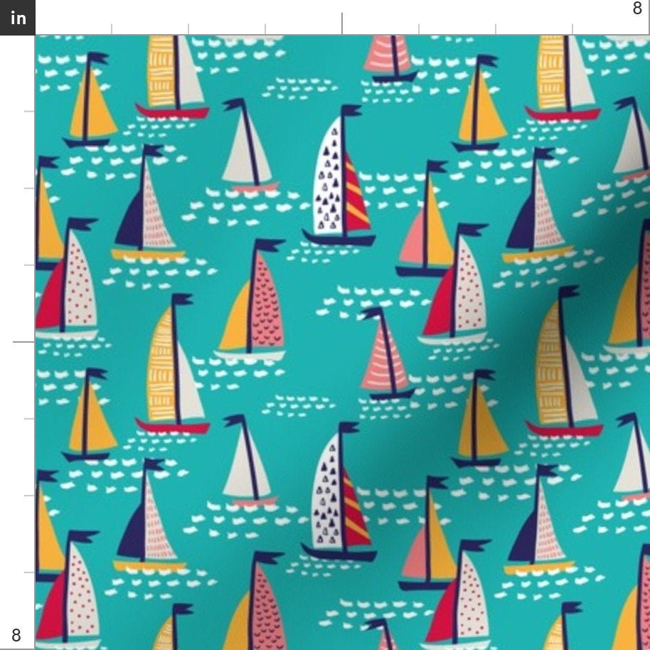 Sailing Yachts Fabric Sailing Yachts by Alenkakarabanova - Etsy UK