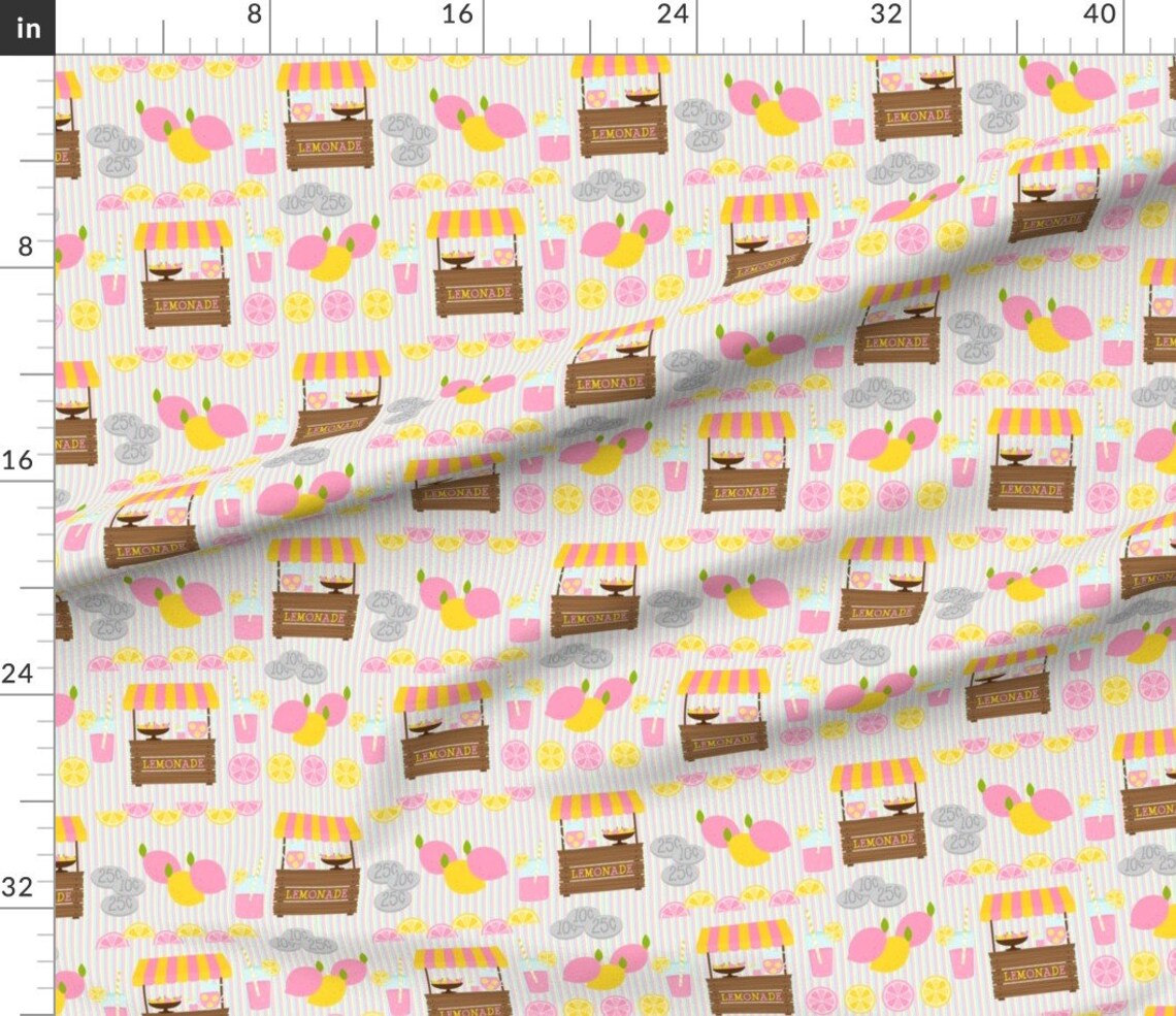 Lemonade Stand Fabric Pink Lemonade Stand by Sandityche - Etsy