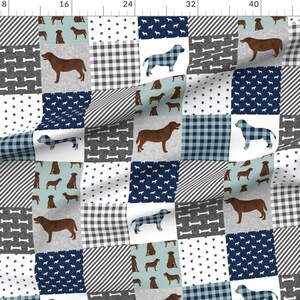 Labrador Fabric Labrador Retriever Chocolate Lab B Cheater Quilt Dog ...