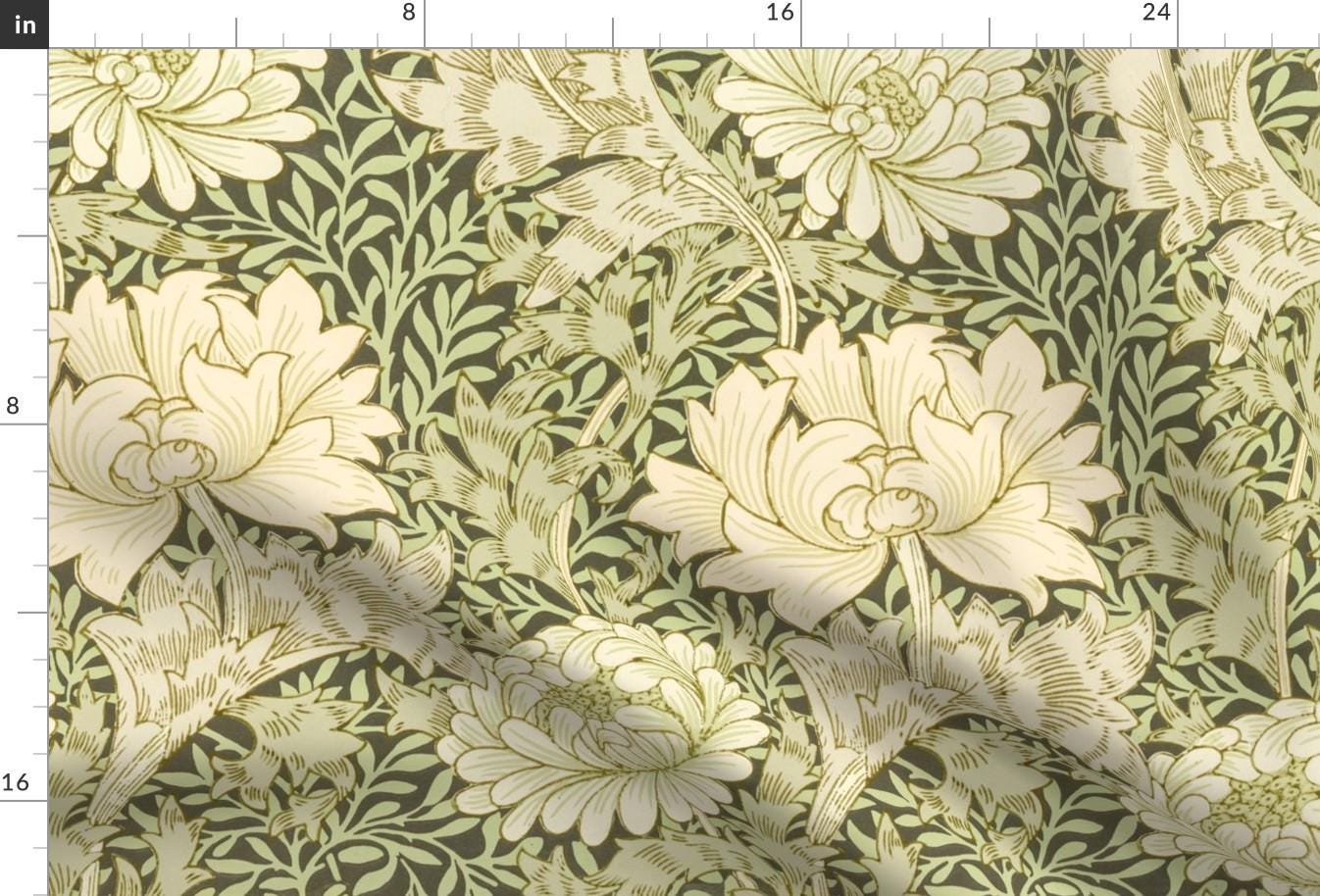 William Morris Apparel Fabric - Chrysanthemum 1877 Large by Utart ...