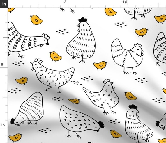 Minimal Chickens Fabric Chicken Pop by Mommy_is_a_keeper | Etsy