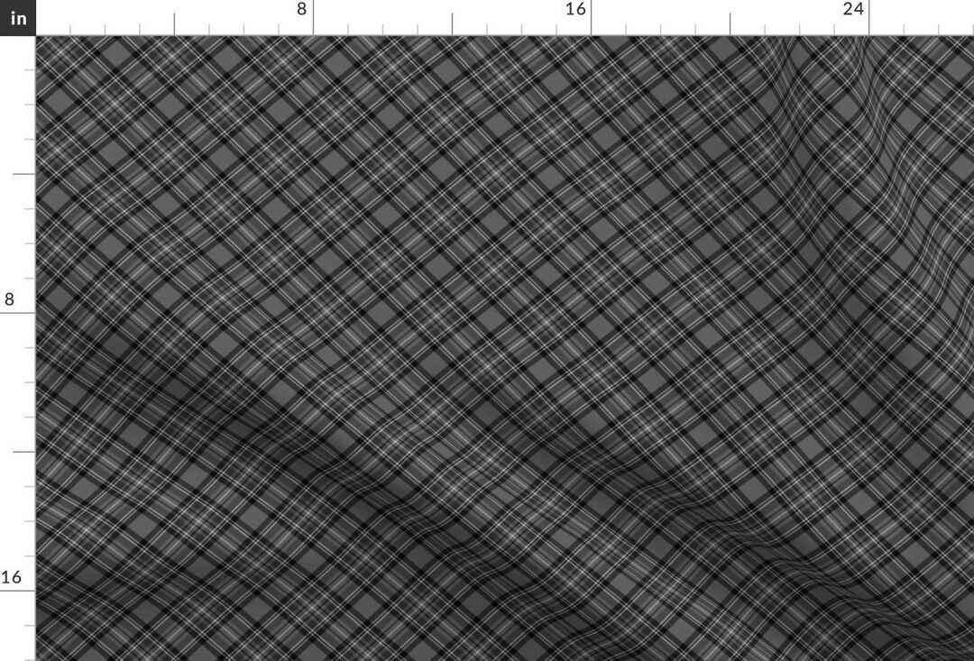 Grayscale Apparel Fabric - Gray Tartan Bias by Borderlines - Tartan ...