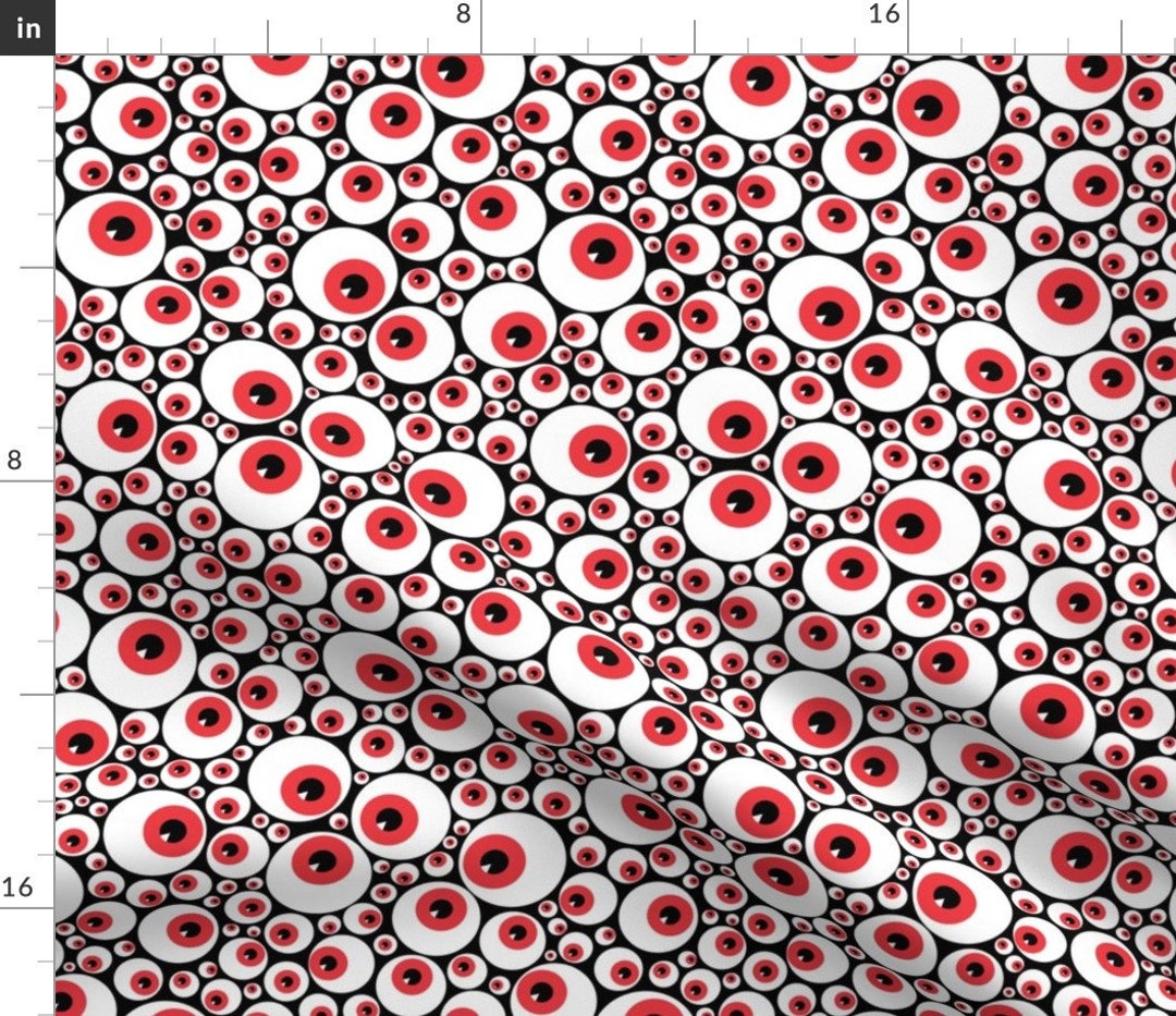 Red Eyeball Fabric Eyeballs Red by Petitspixels Spooky Red - Etsy