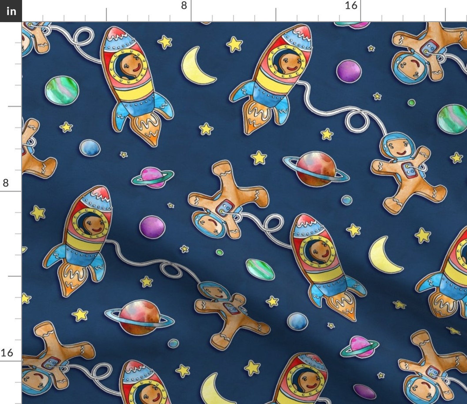 Gingerbread Man in Space Fabric Gingerbread Cookie | Etsy