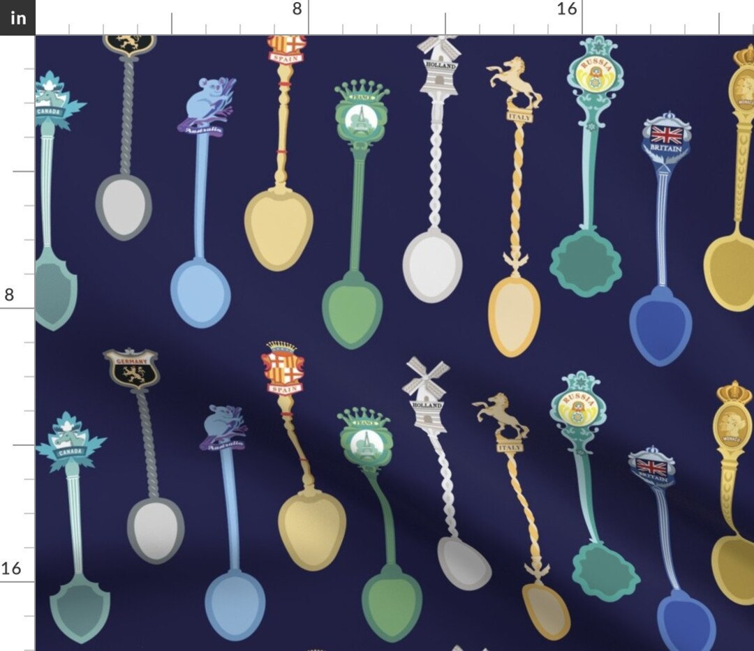 Travel Spoons Fabric Souvenir Spoons big by Pinkowlet - Etsy