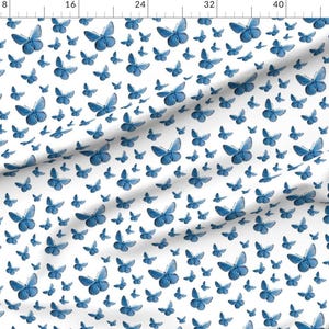 Butterflies Fabric Blue Butterfly Flight by Redbriarstudio Butterflies ...