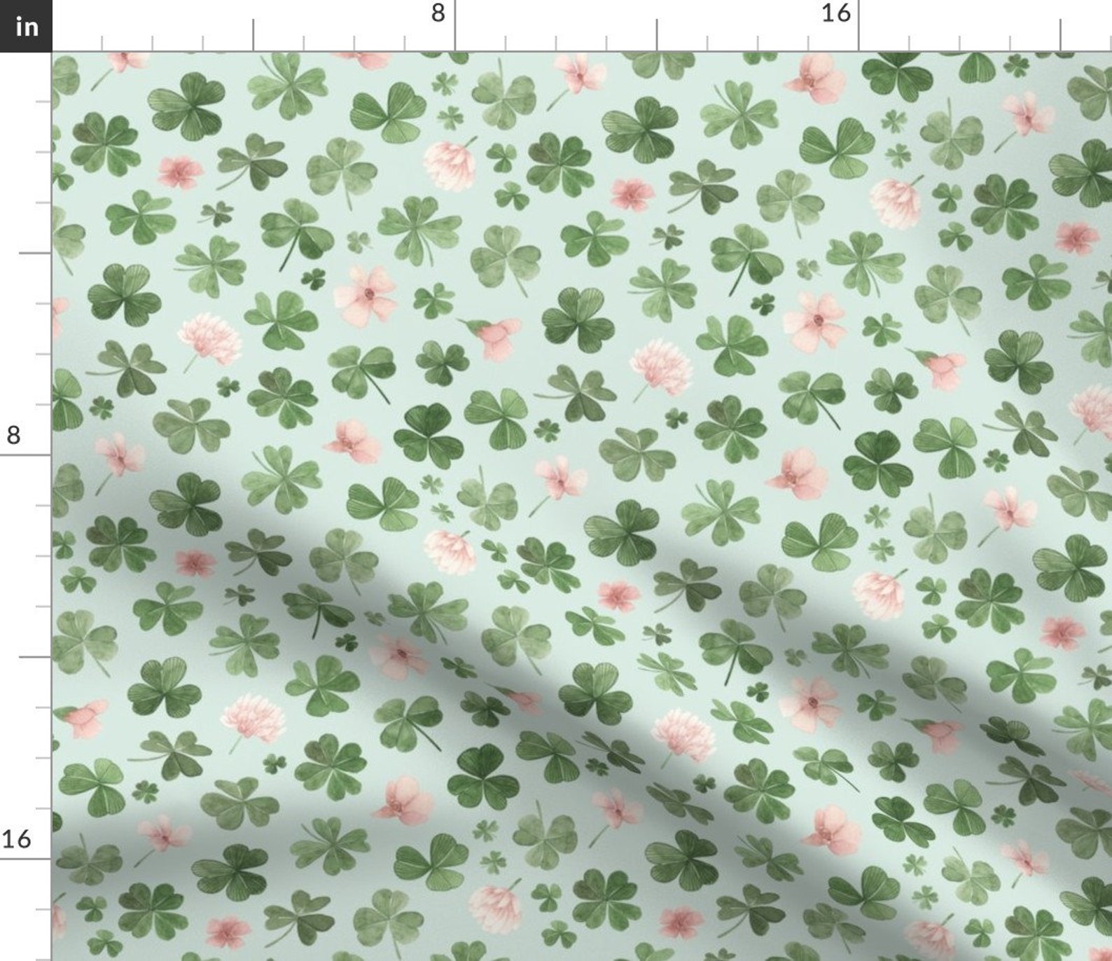 Clovers Fabric Clovers and Florals by Hipkiddesigns Sea - Etsy