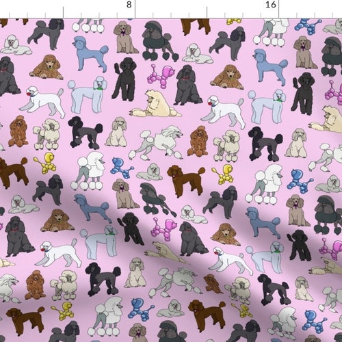 Poodle Dog Fabric Poodles Pink by Creativeworksstudios - Etsy