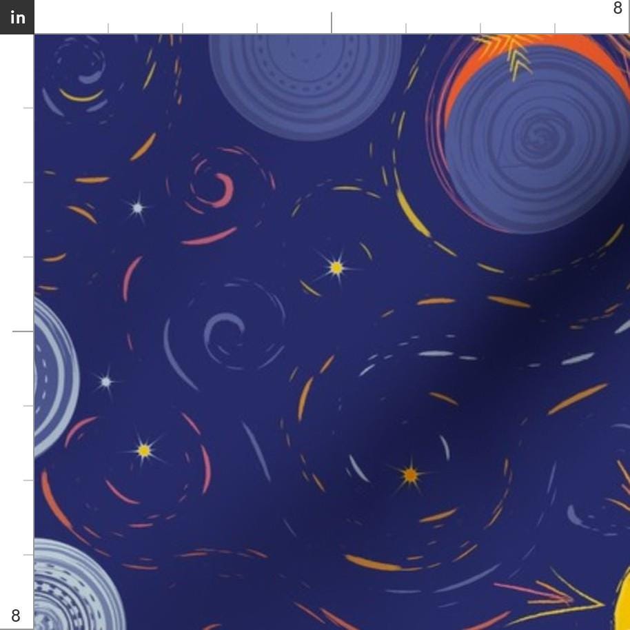 Solar Eclipse Fabric - Eclipse by Hootenannit - Solar Eclipse Celestial ...