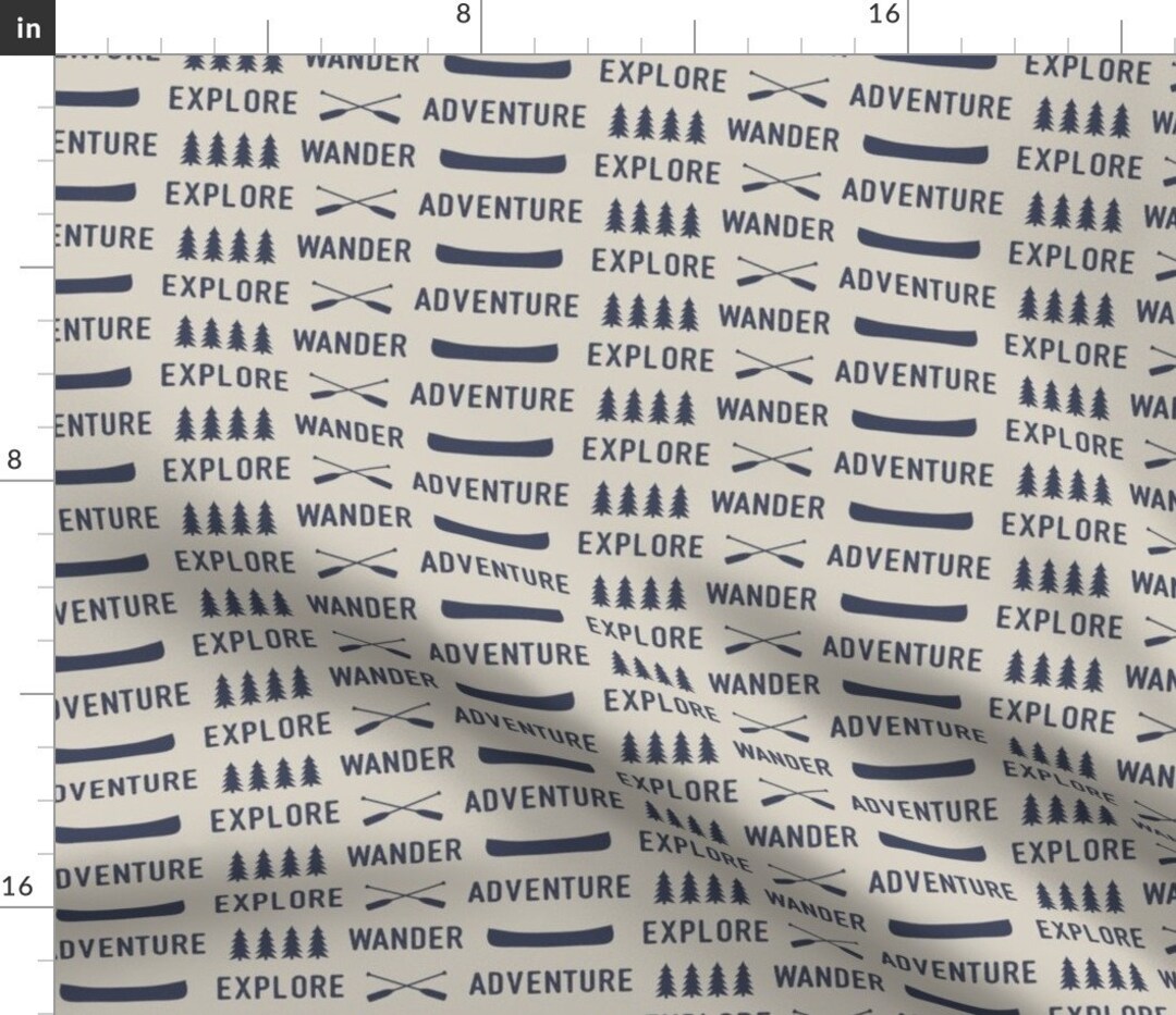 Adventure Fabric Explore Wander Adventure Superior Blue - Etsy