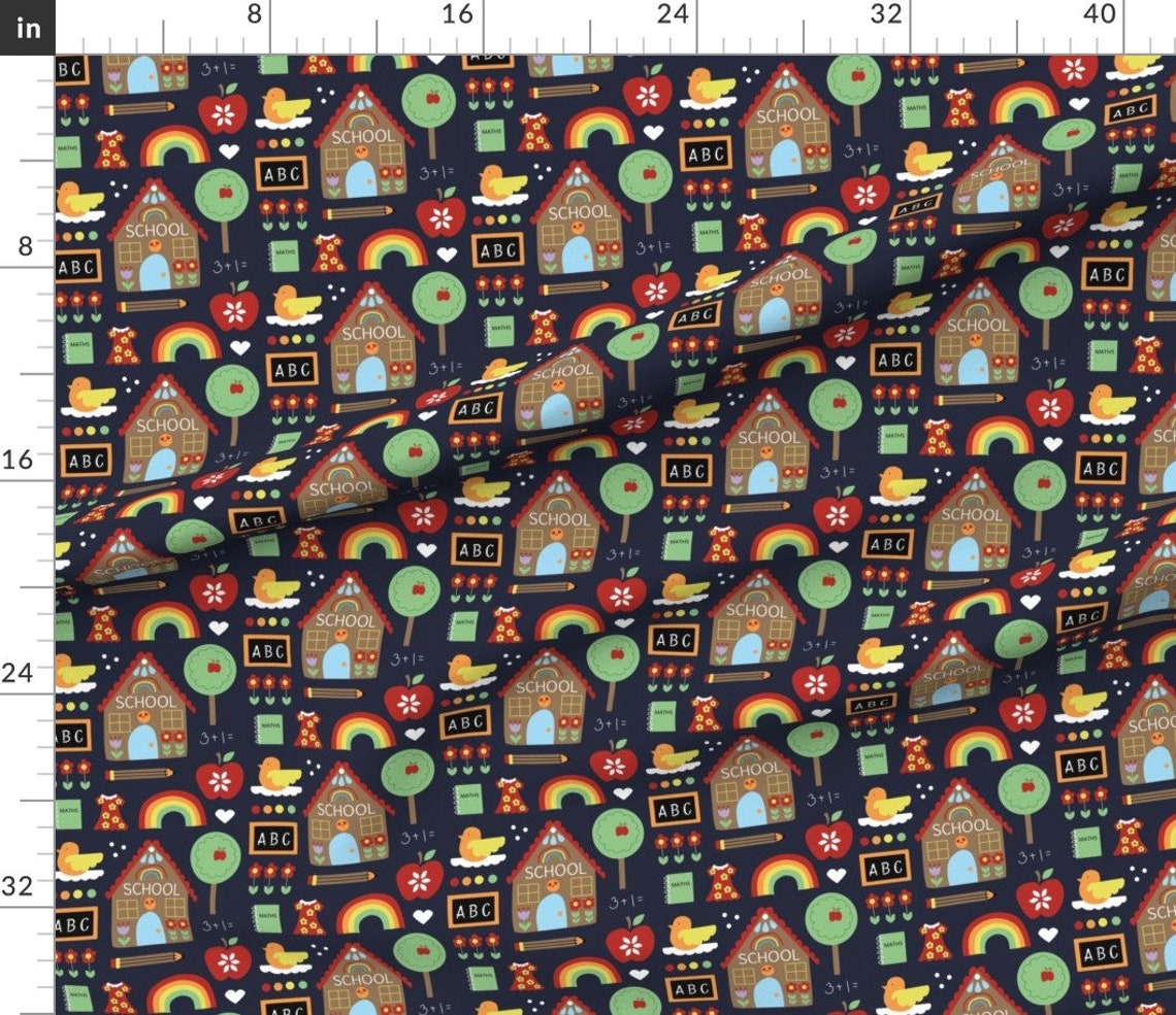 Schoolhouse Fabric Back to School by Kathrinlegg School - Etsy