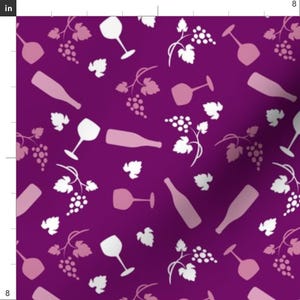 Rose Wine Fabric Rosé Wine Bottles Grapes Glasses by Diane555 Drink ...