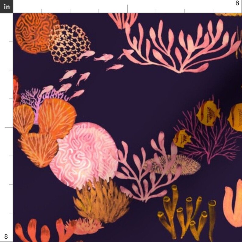 Great Barrier Reef Fabric Life In The Great Barrier Reef | Etsy