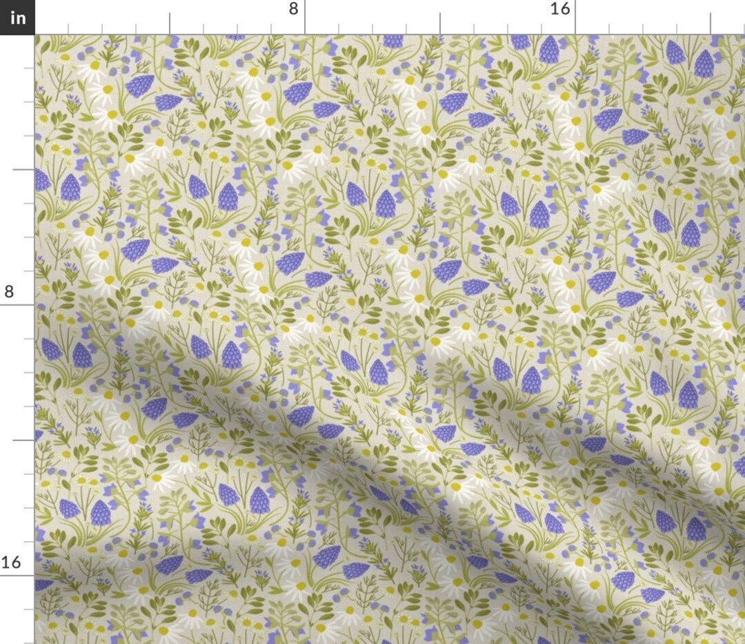 Cottagecore Fabric Petite Spring Meadow by Cjldesigns Whimsical ...