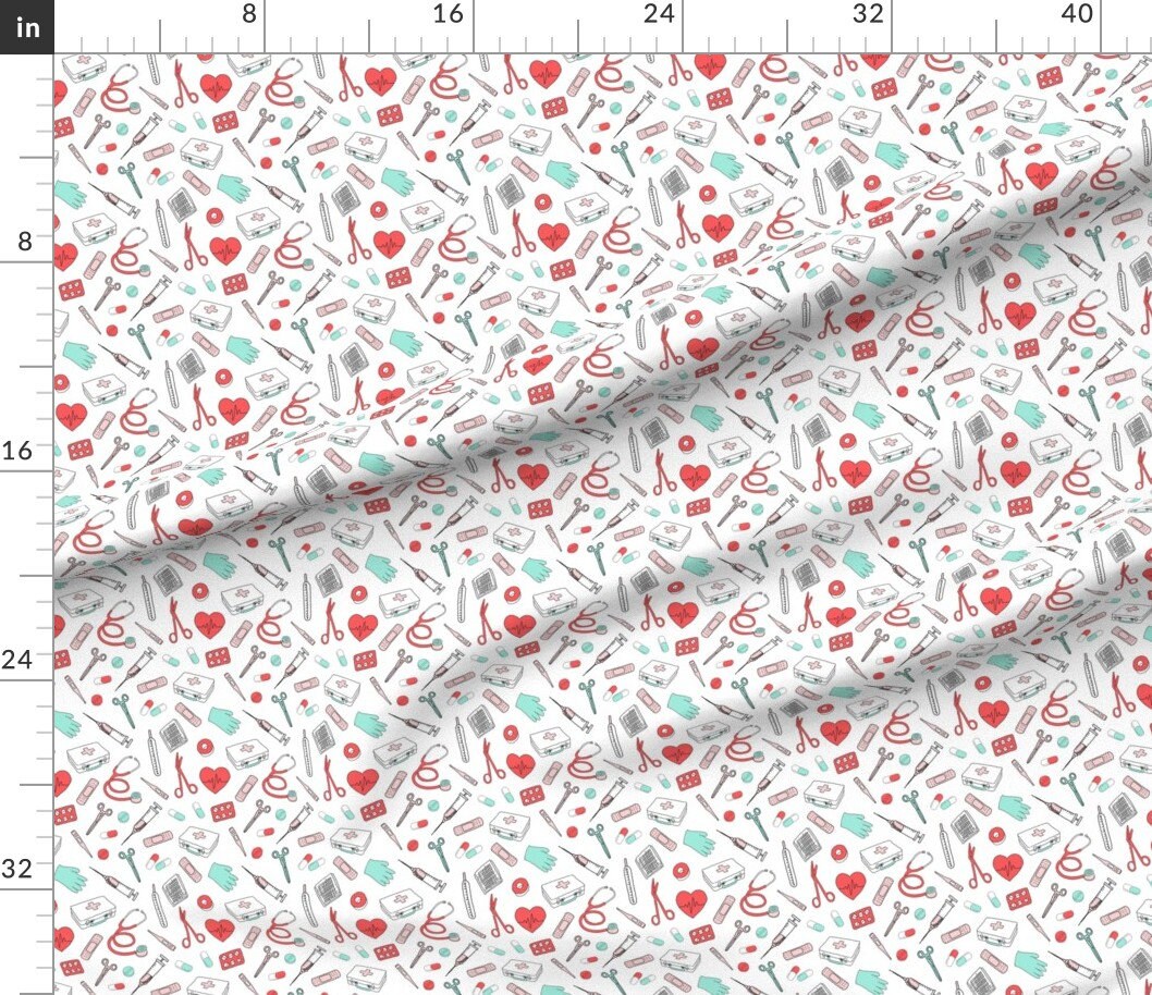 First Aid Fabric Doctor and Nurse Fabric by Andrea Lauren - Etsy