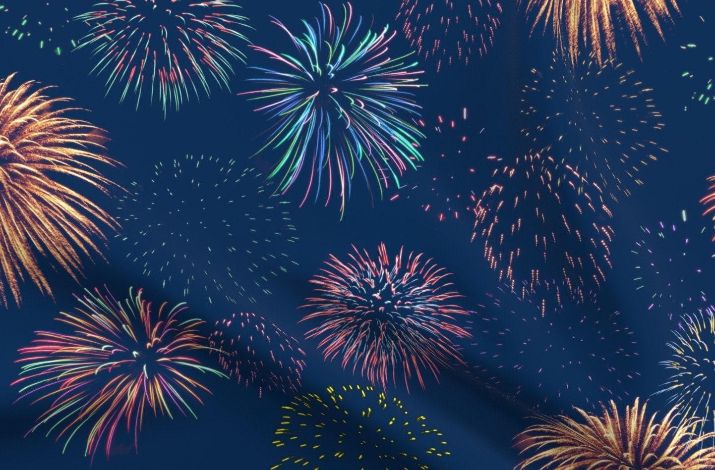 Summer Fireworks Fabric Fireworks In The Evening By | Etsy