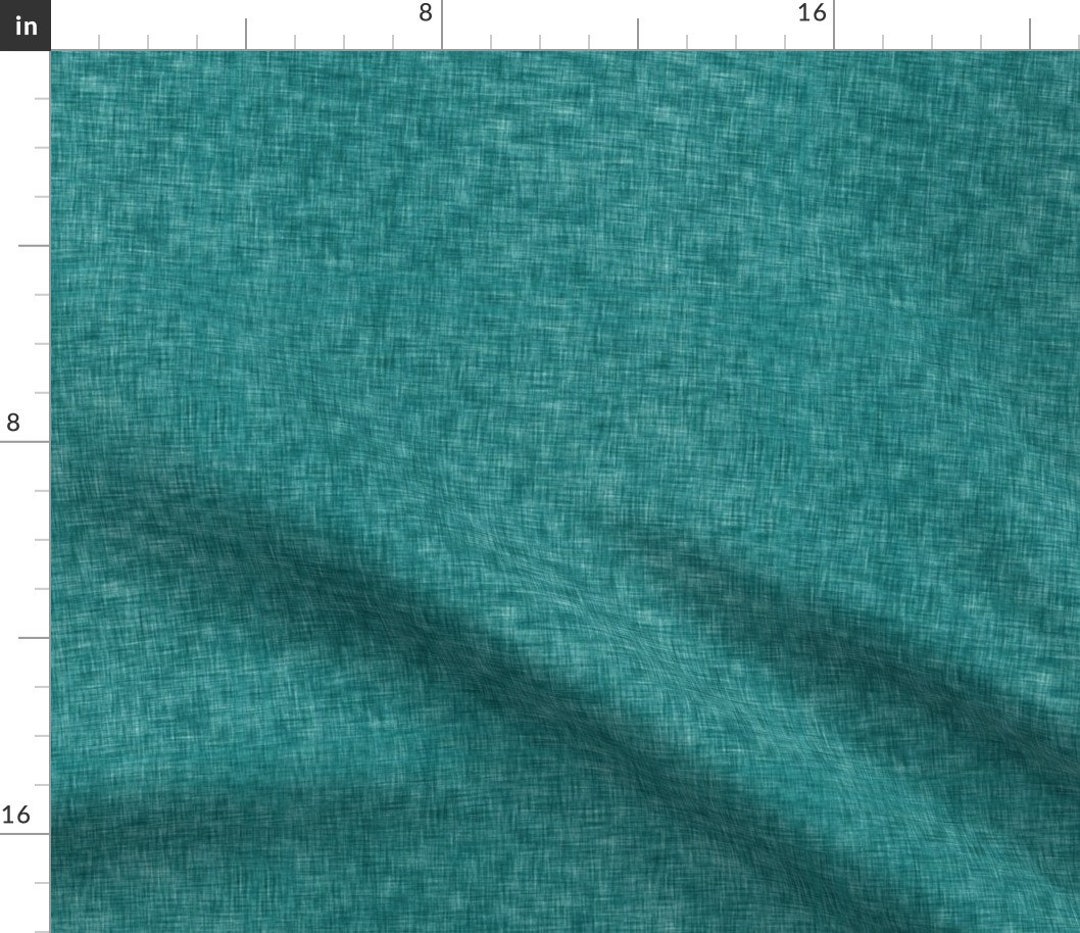 Solid Teal Heathered Texture Fabric Wintry Wood Solid Linen teal by ...