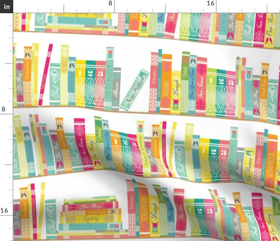 Library Books Fabric for the Love of Reading by - Etsy