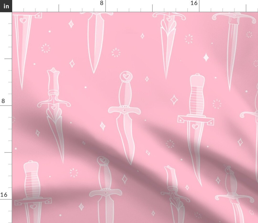 Pink Daggers Fabric Sweet Revenge Pink by Logan Spector Princess Pink ...