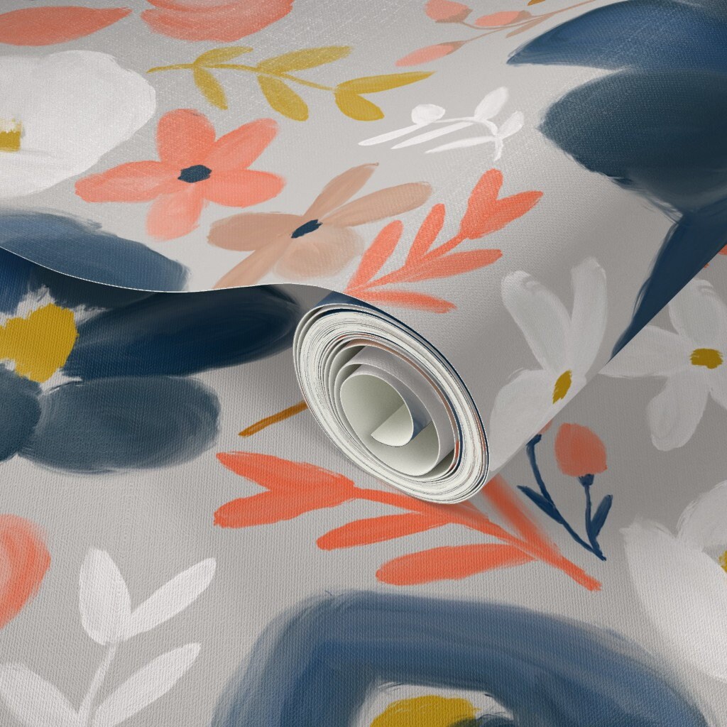 Rustic Wallpaper November's Florals Autumn by - Etsy